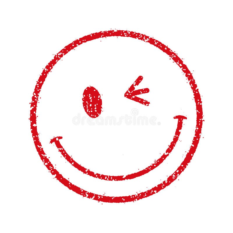 Emoticons , Face Stamp Icon / Wink , Smile Stock Vector - Illustration ...