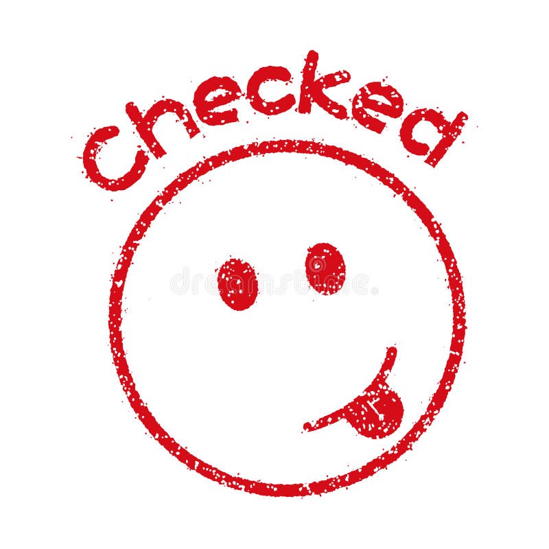 Emoticons , Face Stamp Icon / Checked Stock Vector - Illustration of ...