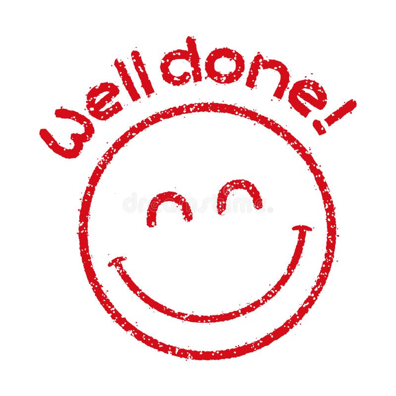 Emoticons , Face Stamp Icon / Well Done! Stock Vector - Illustration of ...