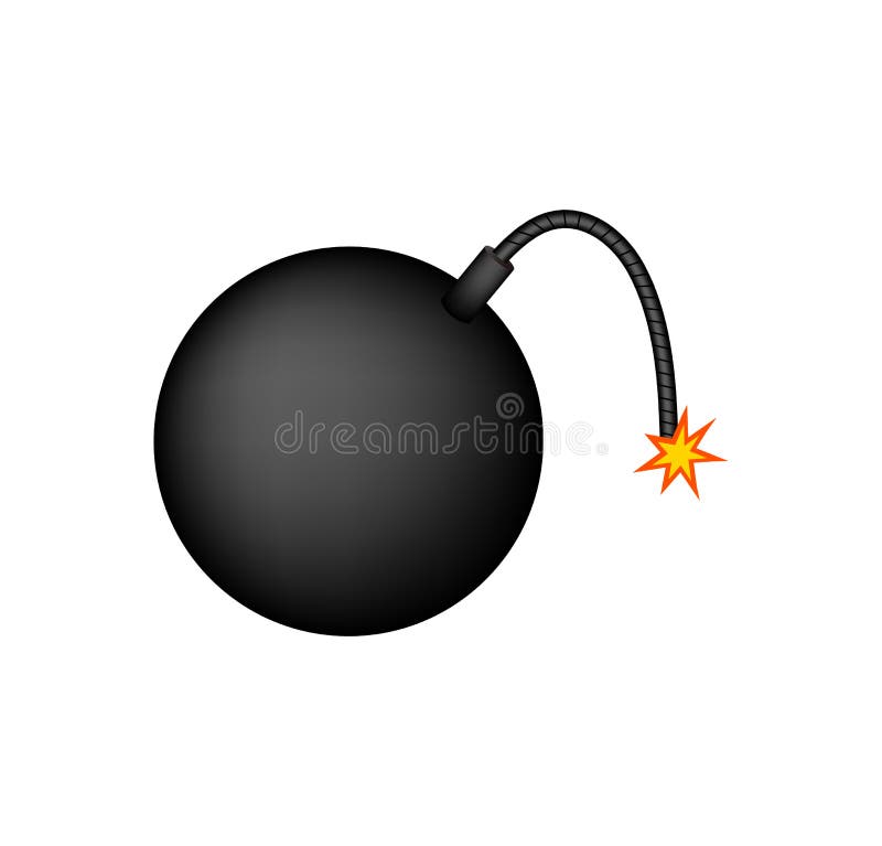 Round Bomb Illustration / Long Fuse Stock Vector - Illustration of ...