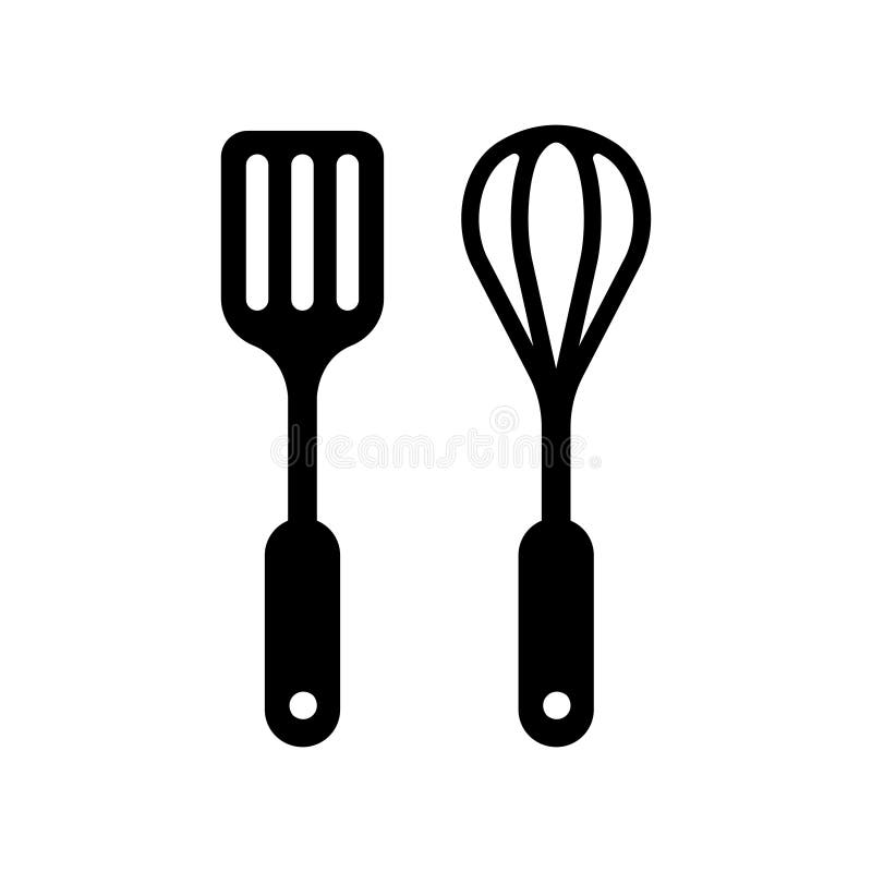 Kitchen Utensils Icon Spatula And Whisk Stock Vector Illustration Of