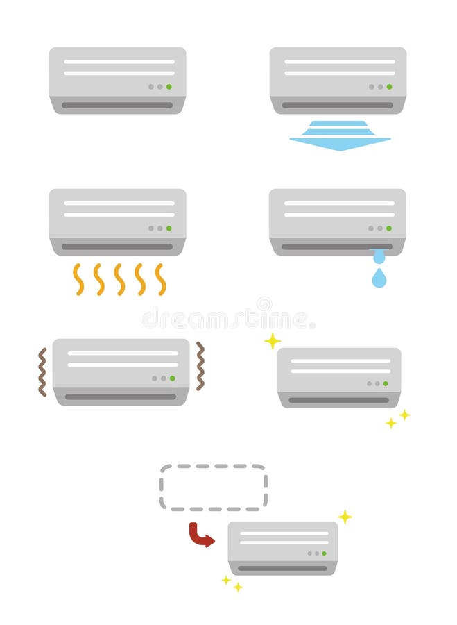 AC / Air Conditioner Color Icon / Water Leaking Stock Vector ...