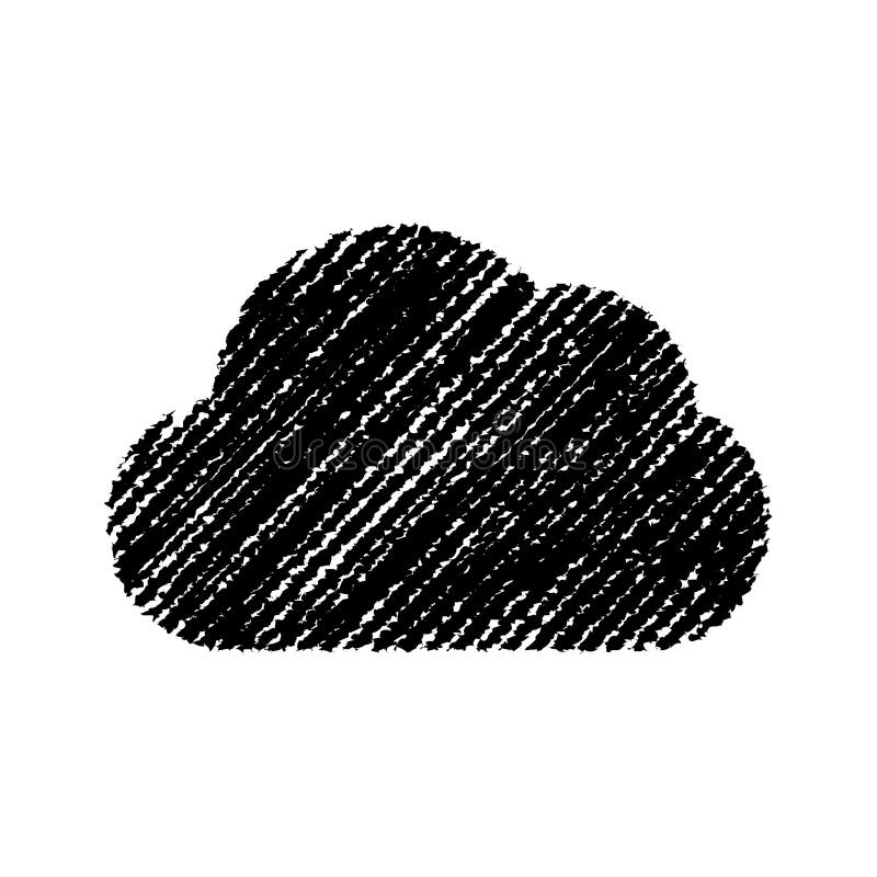 Chalk drawing icon / cloud stock vector. Illustration of black - 161154447