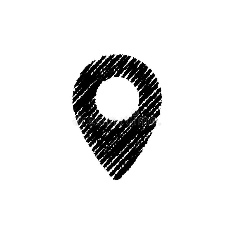 Chalk Drawing Icon / Map Pin Stock Vector - Illustration of hexagon ...