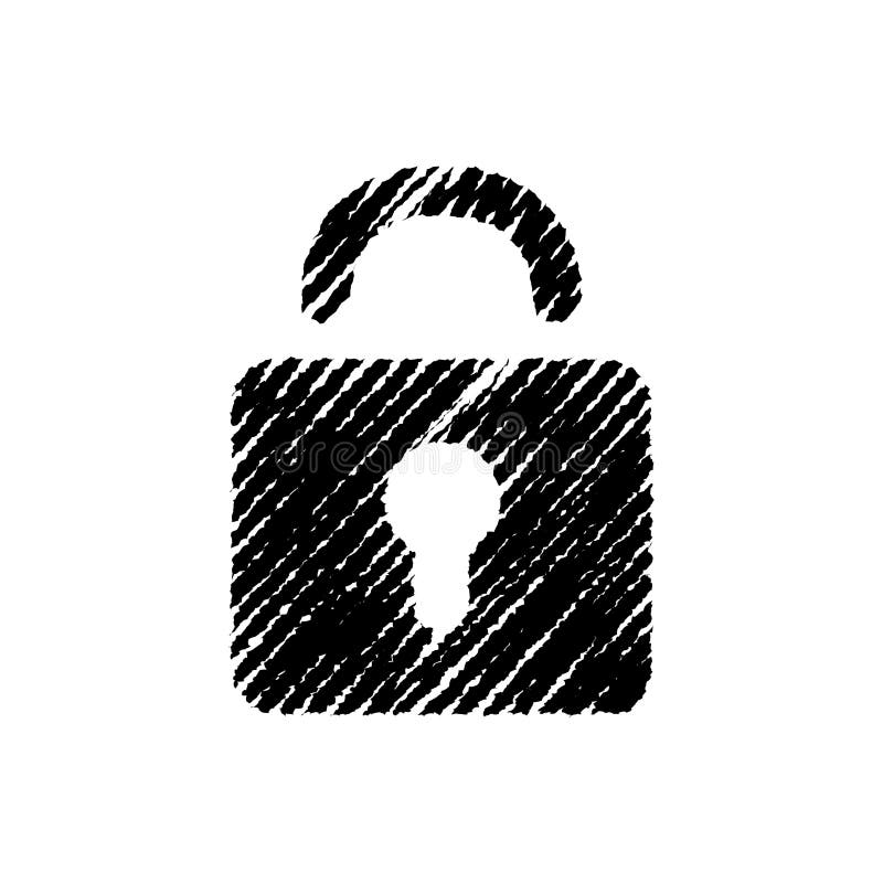 Chalk Drawing Icon / Lock, Security Stock Vector - Illustration of ...