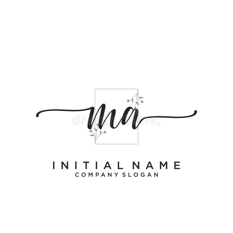 MA Letter Initial Beauty Monogram and Elegant Logo Design, Handwriting ...