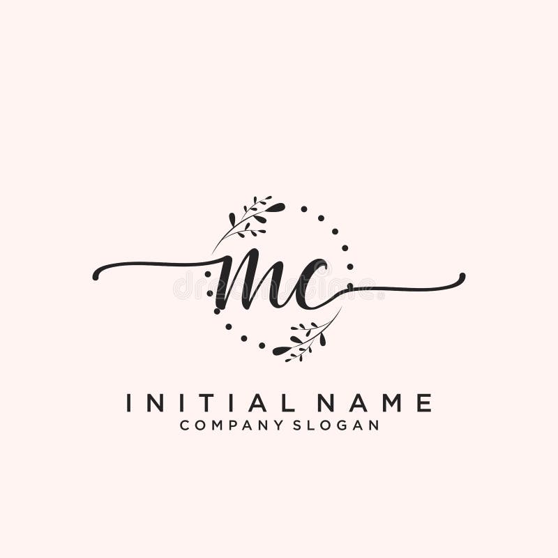 MC Letter Initial Beauty Monogram and Elegant Logo Design, Handwriting ...