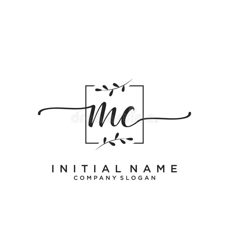 MC Letter Initial Beauty Monogram and Elegant Logo Design, Handwriting ...