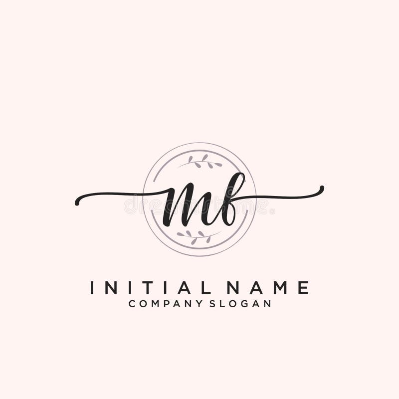 MF Letter Initial Beauty Monogram and Elegant Logo Design, Handwriting ...