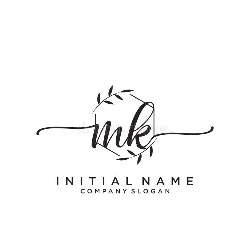 MK Letter Initial Beauty Monogram and Elegant Logo Design, Handwriting ...