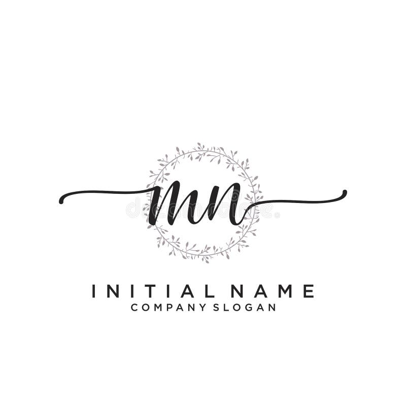 MN Letter Initial Beauty Monogram and Elegant Logo Design, Handwriting ...