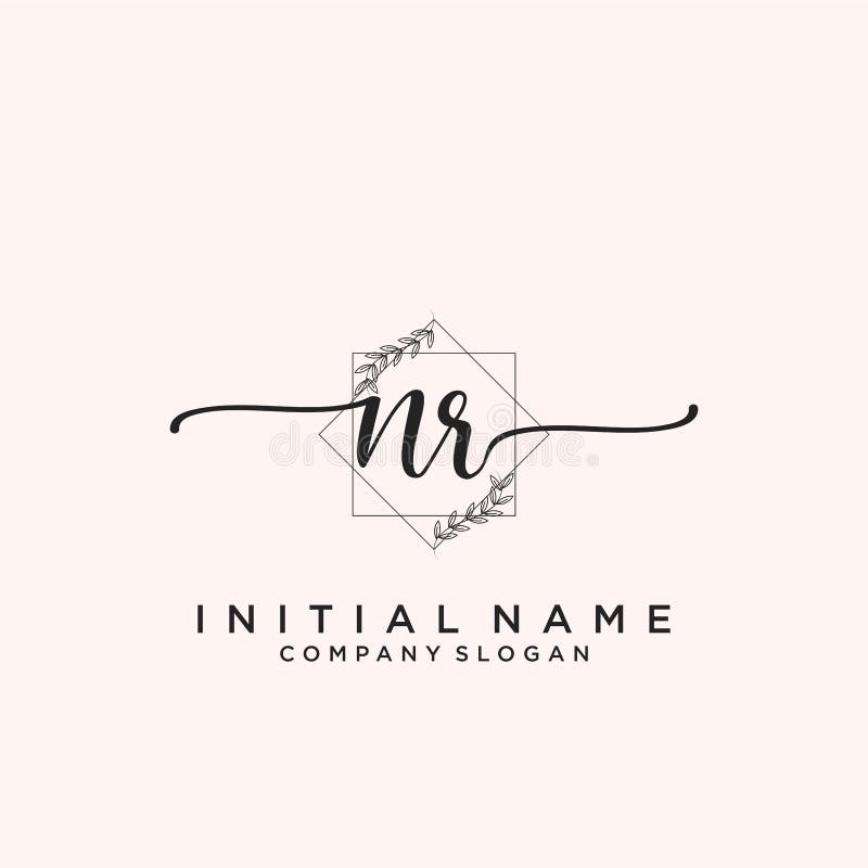 NR Letter Initial Beauty Monogram and Elegant Logo Design, Handwriting ...