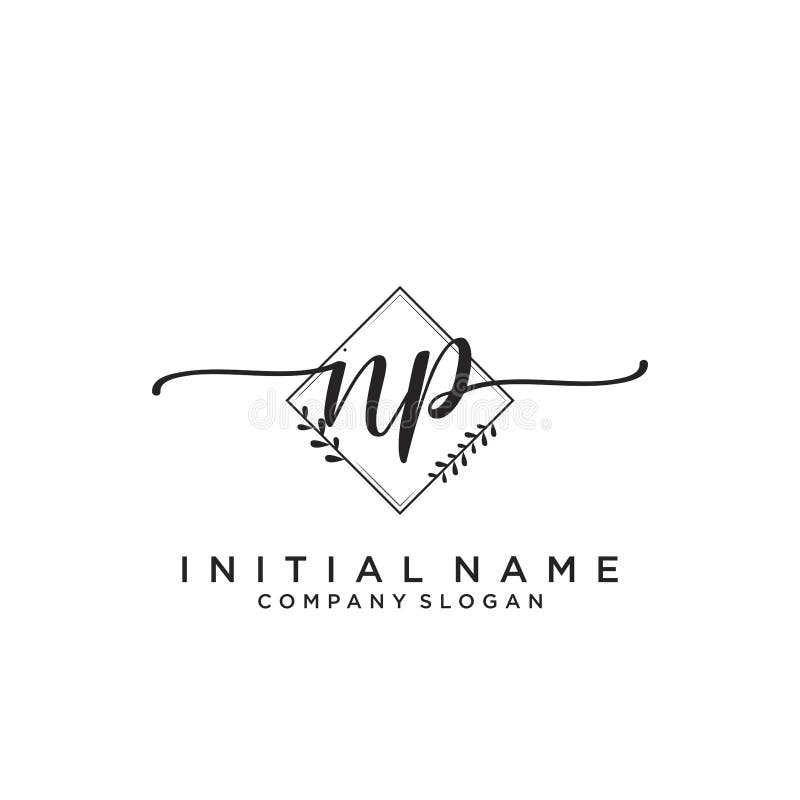 NP Letter Initial Beauty Monogram and Elegant Logo Design, Handwriting ...