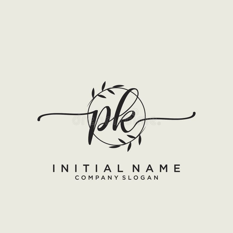 PK Letter Initial Beauty Monogram and Elegant Logo Design, Handwriting ...