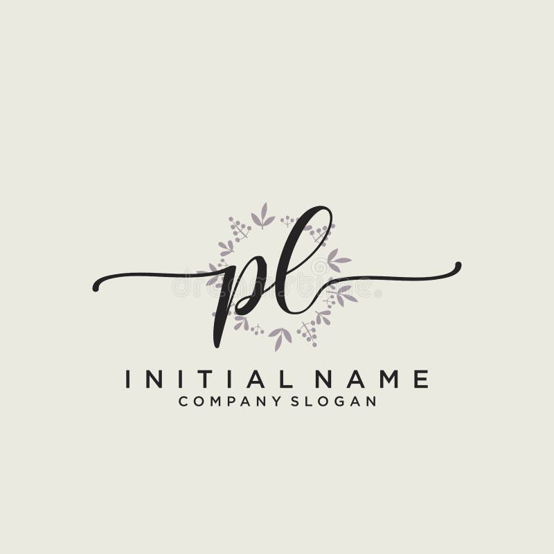 PL Letter Initial Beauty Monogram and Elegant Logo Design, Handwriting ...