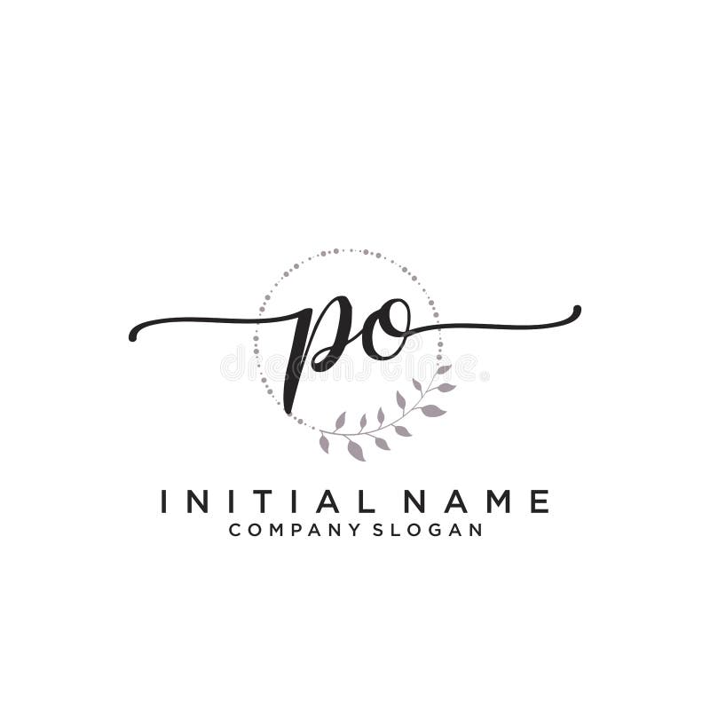 PO Letter Initial Beauty Monogram and Elegant Logo Design, Handwriting ...