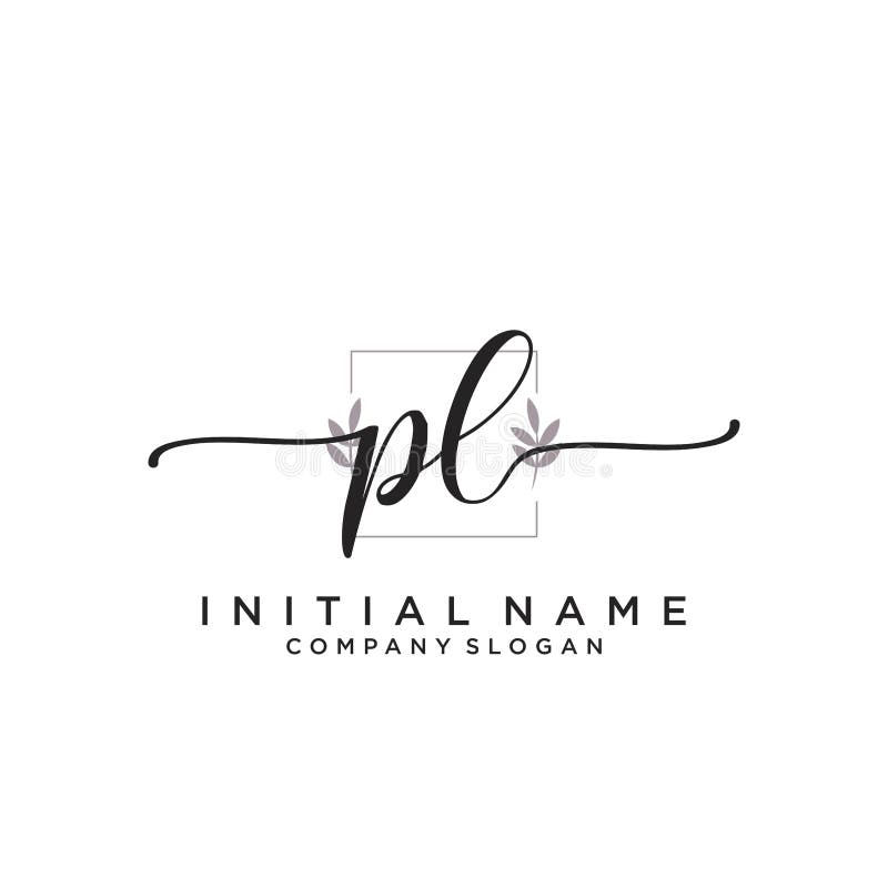 PL Letter Initial Beauty Monogram and Elegant Logo Design, Handwriting ...