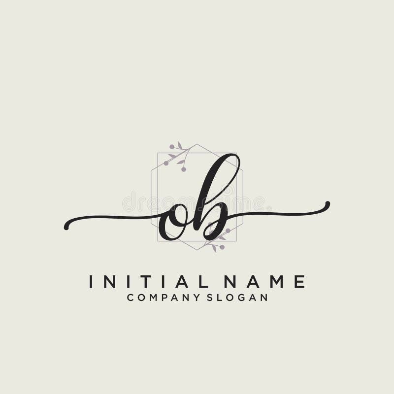 OB Letter Initial Beauty Monogram and Elegant Logo Design, Handwriting ...