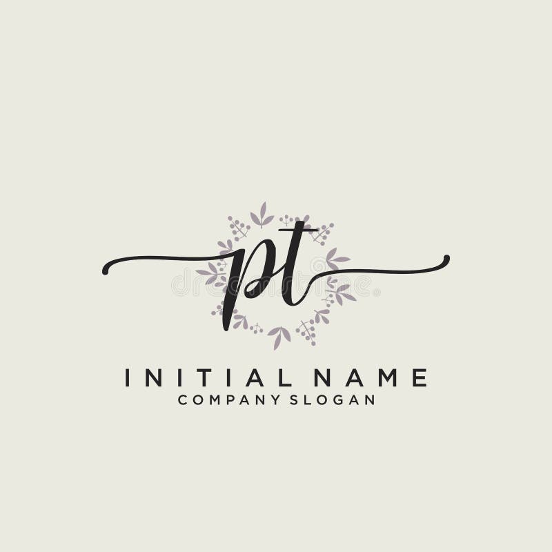 PT Letter Initial Beauty Monogram and Elegant Logo Design, Handwriting ...