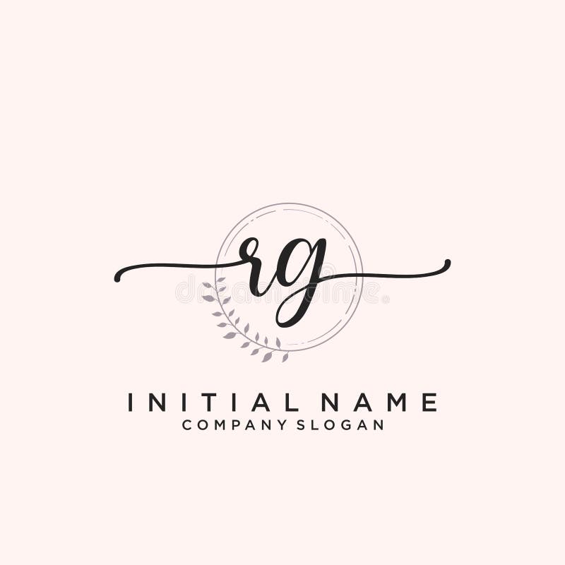 RG Letter Initial Beauty Monogram and Elegant Logo Design, Handwriting ...