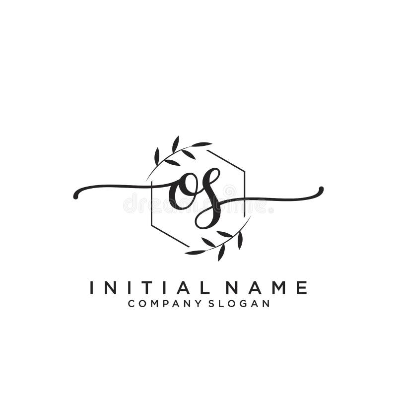 OS Letter Initial Beauty Monogram and Elegant Logo Design, Handwriting ...
