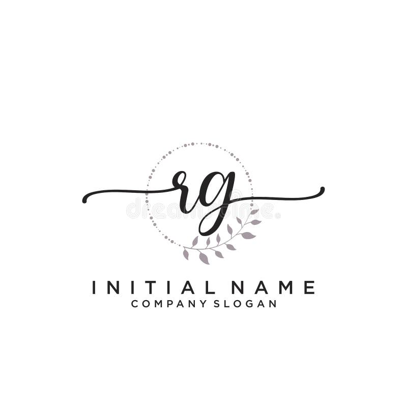 RG Letter Initial Beauty Monogram and Elegant Logo Design, Handwriting ...