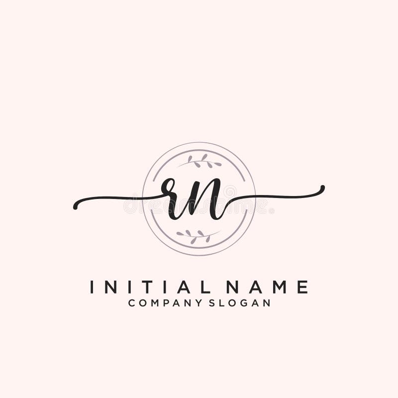 RN Letter Initial Beauty Monogram and Elegant Logo Design, Handwriting ...