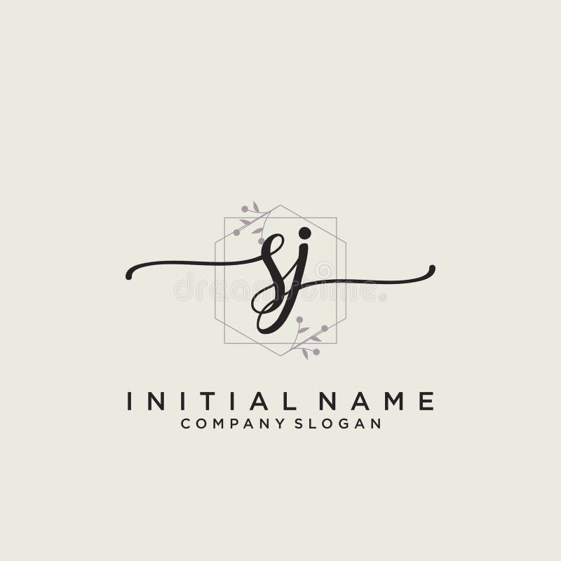 SJ Letter Initial Beauty Monogram and Elegant Logo Design, Handwriting ...