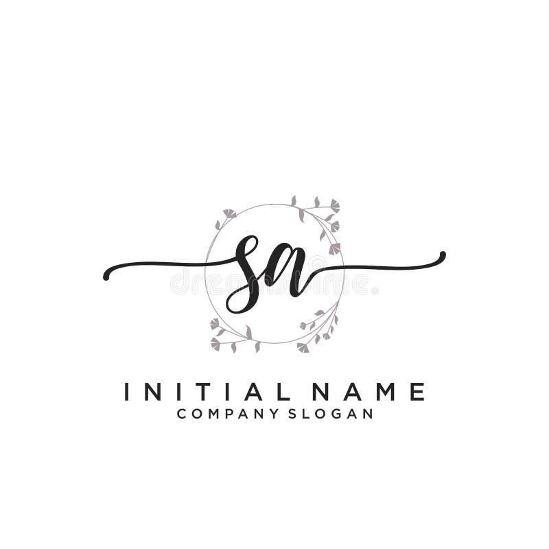SA Letter Initial Beauty Monogram and Elegant Logo Design, Handwriting ...