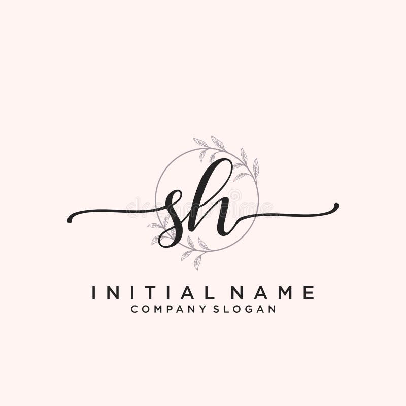 SH Letter Initial Beauty Monogram and Elegant Logo Design, Handwriting ...