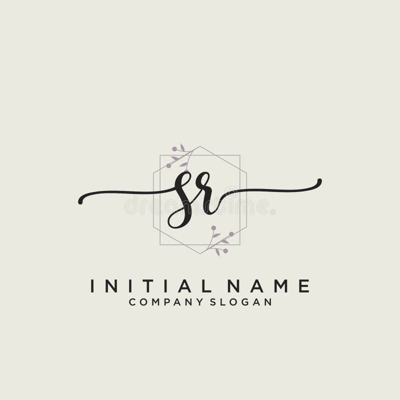 SR Letter Initial Beauty Monogram and Elegant Logo Design, Handwriting ...