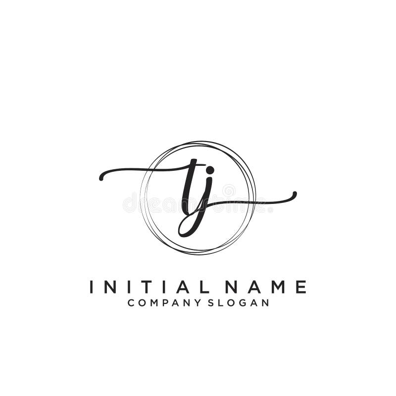 TJ Letter Initial Beauty Monogram and Elegant Logo Design, Handwriting ...