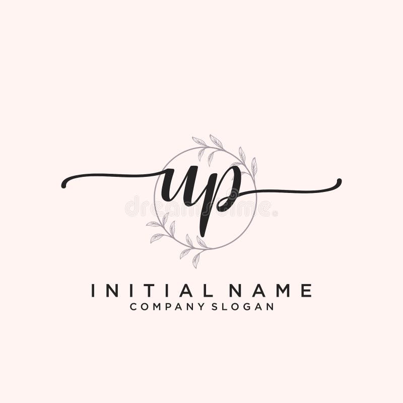 UP Letter Initial Beauty Monogram and Elegant Logo Design, Handwriting ...
