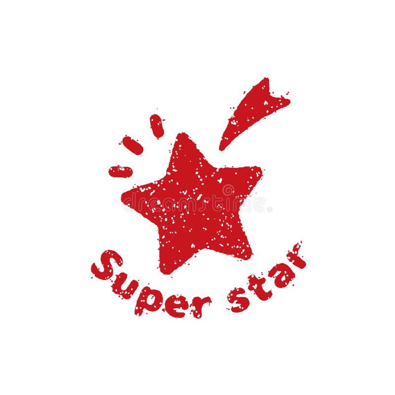 Rubber Stamp Icon for Educational Use Etc. / Super Star Stock Vector ...