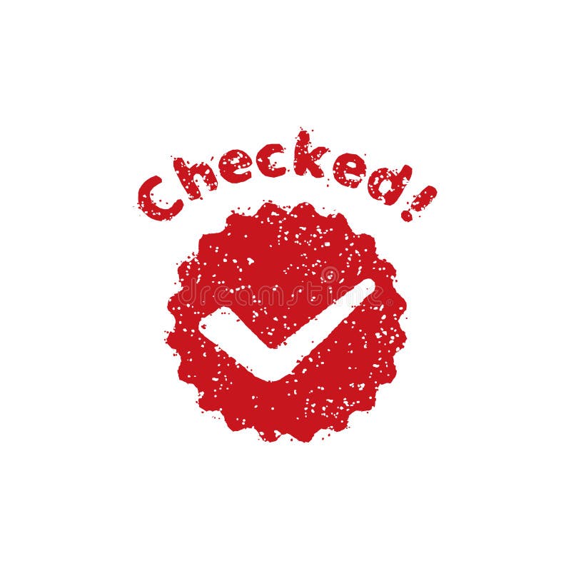 Checked Stamp Concept Isolated Stock Illustrations – 157 Checked Stamp ...