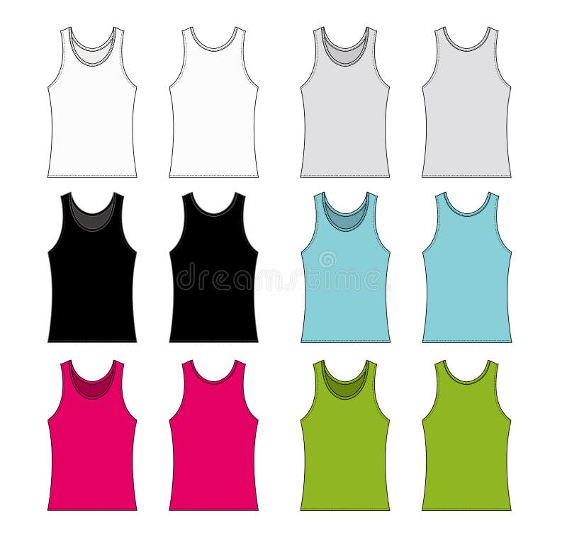 Women`s Tank Top Template Illustration Set Stock Vector - Illustration ...
