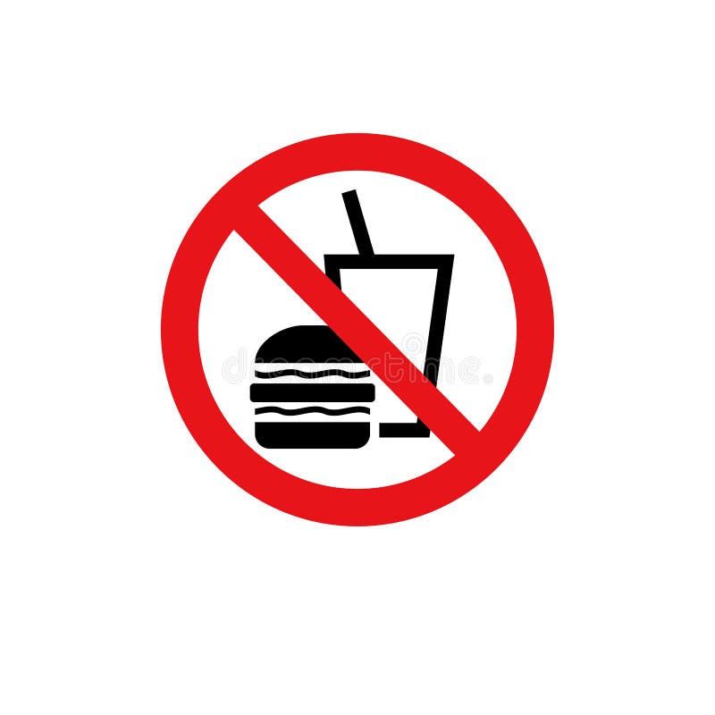 Prohibition Sign Icon / Do Not Eat and Drink Stock Vector ...