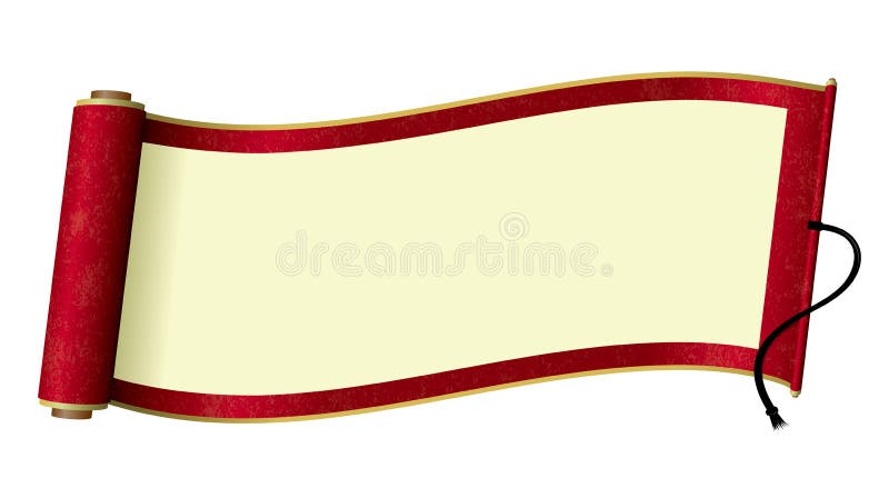 Japanese Waving Scroll Paper Illustration / Red Stock Vector ...