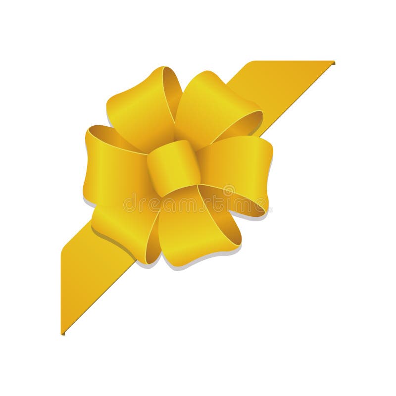 Flower Loop Hair Bow , Corner Ribbon / Gold Stock Vector - Illustration ...