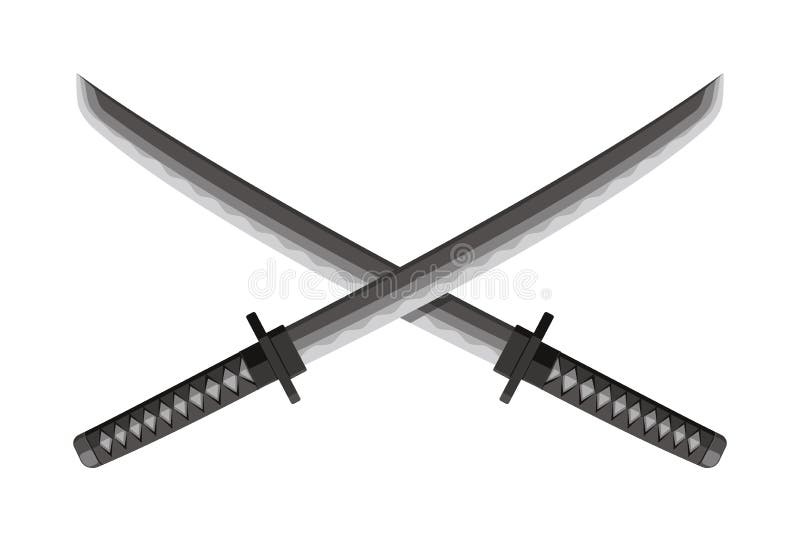 Crossed Samurai Swords Stock Illustrations – 207 Crossed Samurai Swords ...