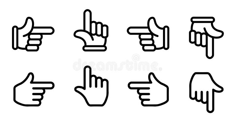 Finger Pointer / Finger Arrow Icon Set Stock Vector - Illustration of ...
