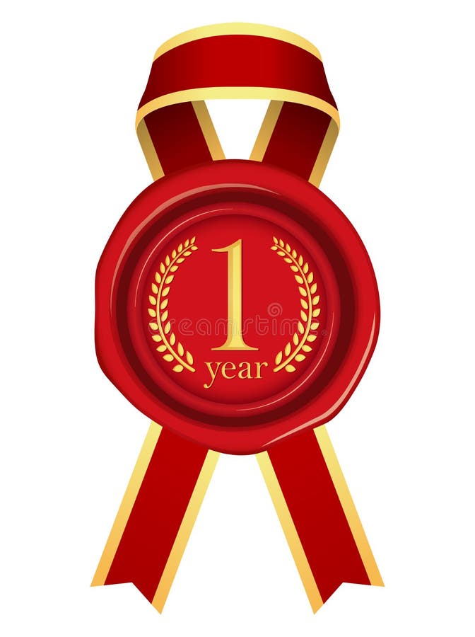 Sealing Wax , Stamp and Ribbon Illustration / 1 Year Anniversary Stock ...