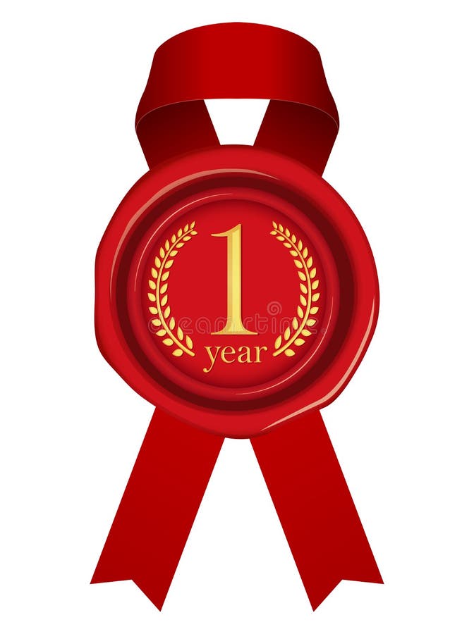 Sealing Wax , Stamp and Ribbon Illustration / 1 Year Anniversary Stock ...