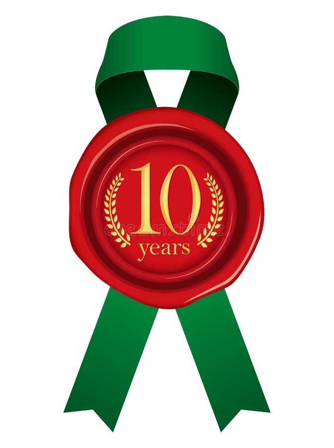 Sealing Wax , Stamp and Ribbon Illustration / 10 Years Anniversary ...