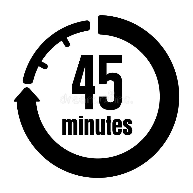 Clock , Timer ,time Passage Icon / 45 Minutes Stock Vector ...
