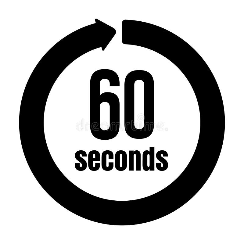 Clock Timer Time Passage Icon 60 Seconds Stock Vector