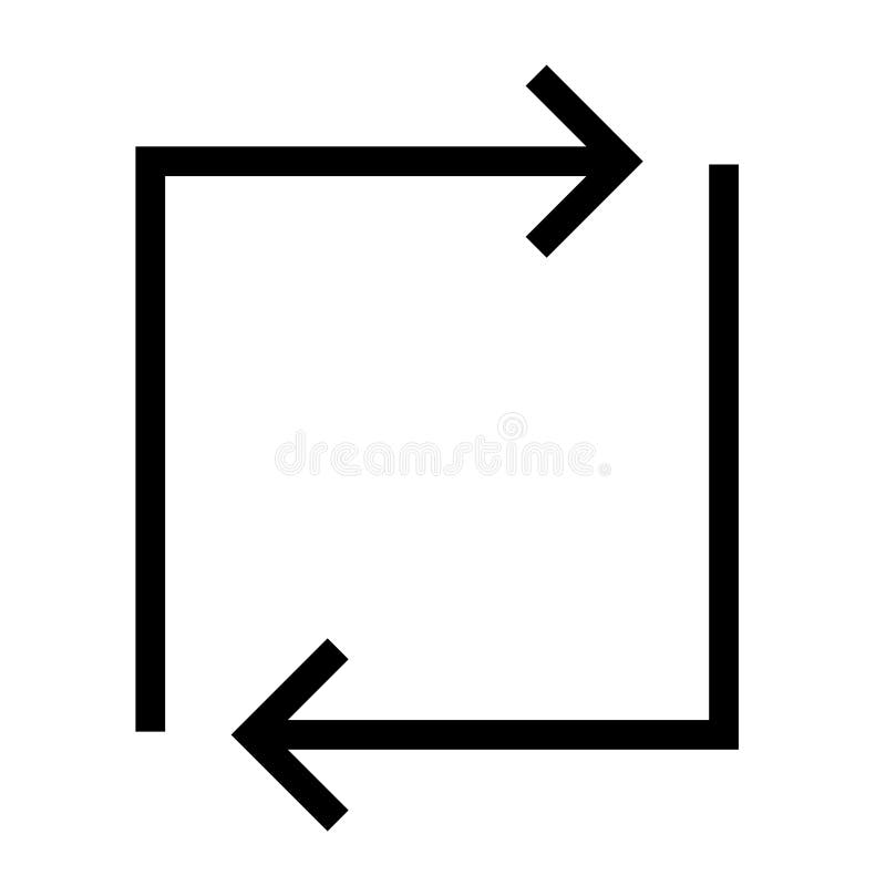 Thin Line Sharp Vector Icon / Arrow, Recycle, Rotation Stock Vector ...