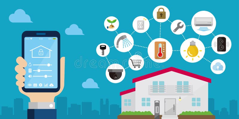 Smart Home /smart House Technology Concept Banner Illustration Stock ...
