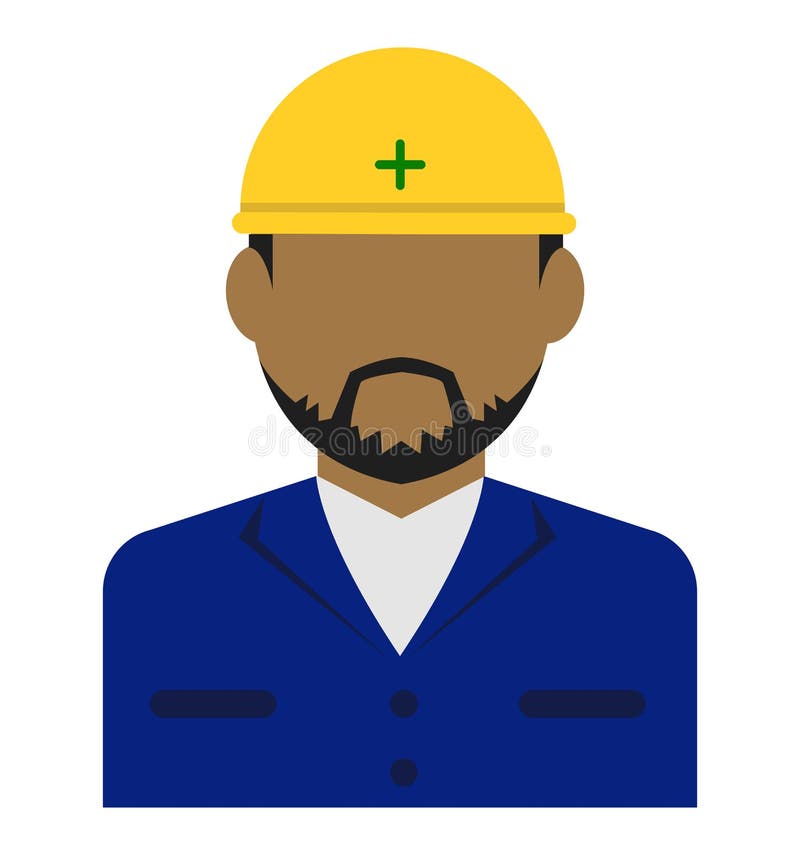 Young Male Worker Avatar Flat Illustration /upper Body Stock Vector ...