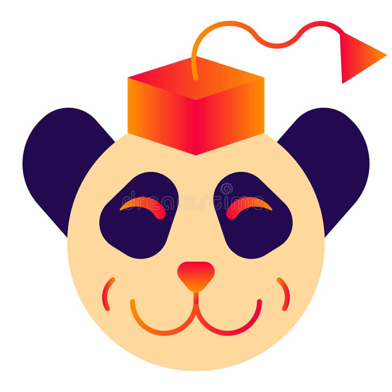 Panda with Square Frame for Banner, Poster, and Greeting Card Stock ...